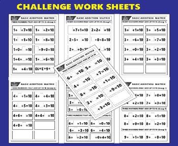 Basic Addition Matrix And Number That Add Up To By Grade Projects