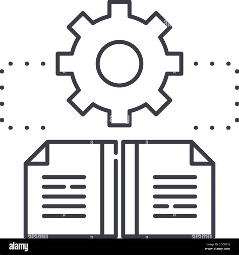 Data Integration Icon Linear Isolated Illustration Thin Line Vector