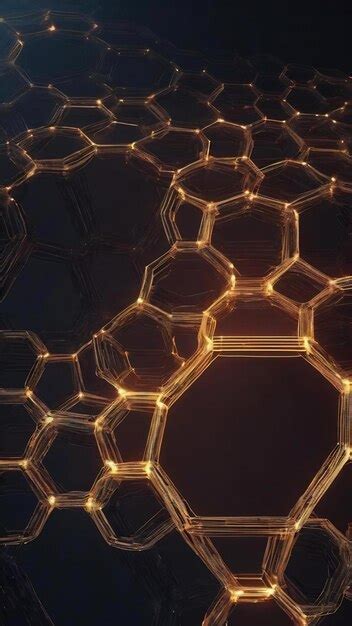 Premium Ai Image Hexagonal Digital Communication Structure Connection Of Dots And Lines On A