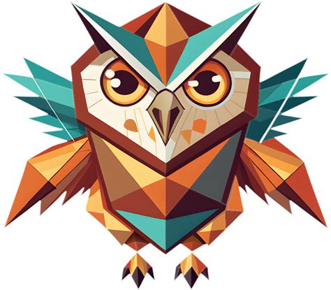 Cubist Owl Art In Abstract Form With Geometric Precision 52583687 Png