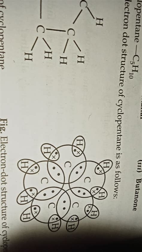 Lopentane −c5 H10 Lectron Dot Structure Of Cyclopentane Is As Follows C
