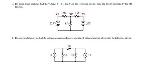 Solved By Using Nodal Analysis Find The Voltages V V Chegg