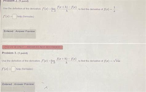 Solved Use The Definition Of The Derivative Chegg Com