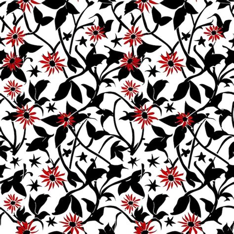 Premium Photo Seamless Tile Aster Vines With Starry Silhouette And