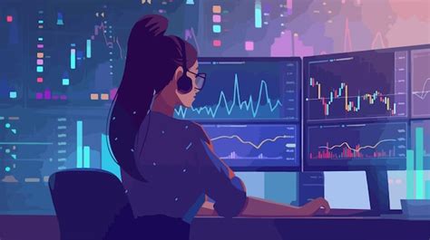 Woman Analyzing Stock Exchange Data Concept Premium AI Generated Vector