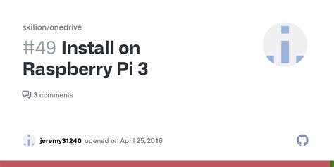 install on raspberry pi 3 · issue 49 · skilion onedrive · github