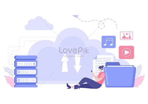 클라우드 백업 스토리지 일러스트 무료 다운로드 Lovepik