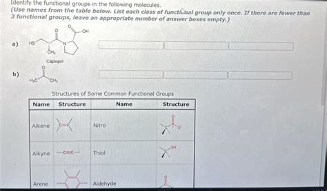 [solved] Identify The Functional Groups In The Following M