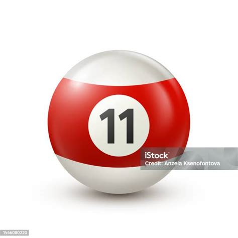 당구 흰색 배경에 숫자 11 스누커 또는 복권 공이 있는 빨간색 당구공 벡터 그림 11에 대한 스톡 벡터 아트 및 기타 이미지 11 3차원 형태 경쟁 Istock