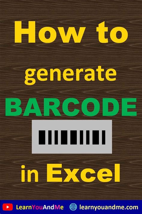 How To Generate Barcode In Ms Excel Hindi Tutorial Barcode Scancode