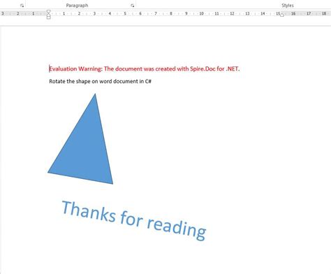 How To Rotate The Shape On Word Document In C