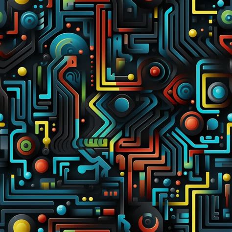 Premium Ai Image A Close Up Of A Colorful Abstract Design Of A Circuit Board Generative Ai