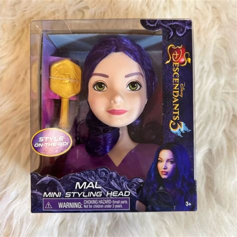 Disney Toys Mal Descendants Disney Mini Purple Hair Styling Head