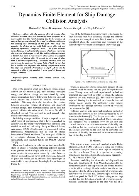 PDF Dynamics Finite Element For Ship Damage Collision Analysis