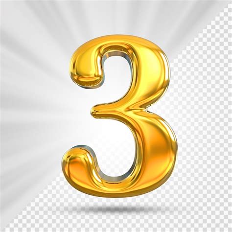 Number 3 3d Png