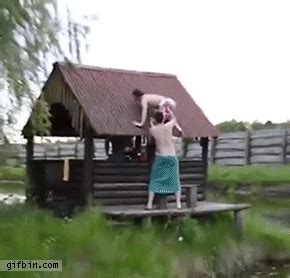 Guy Falls Off Roof Best Funny Gifs Updated Daily