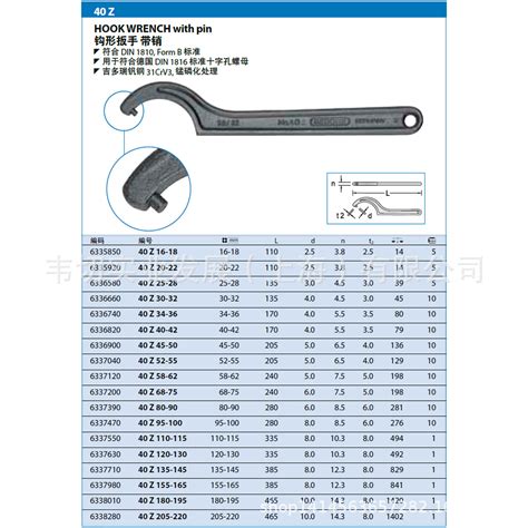 Gedore 带销 钩形扳手 钩型扳手 40 Z 80 90 6337390 阿里巴巴