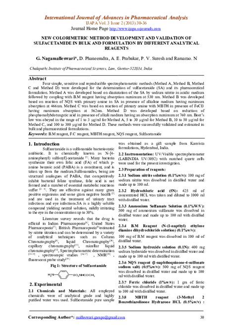 Pdf New Colorimetric Method Development And Validation Of Sulfacetamide In Bulk And