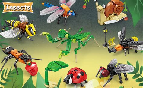 Kazi Bugs Building Toy Set Insect Collection Building Blocks Including 8 Different