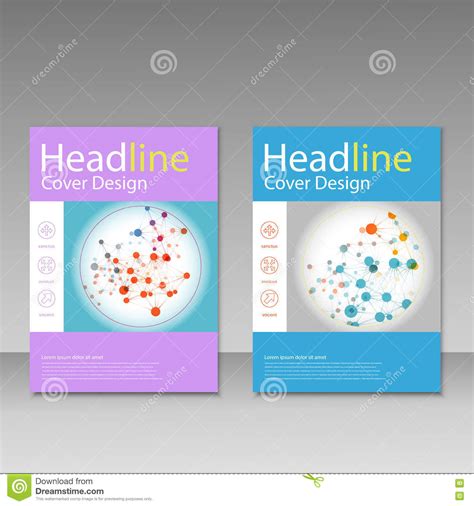 Vector Abstract Molecular Structure Brochure Template Design Stock Vector Illustration Of
