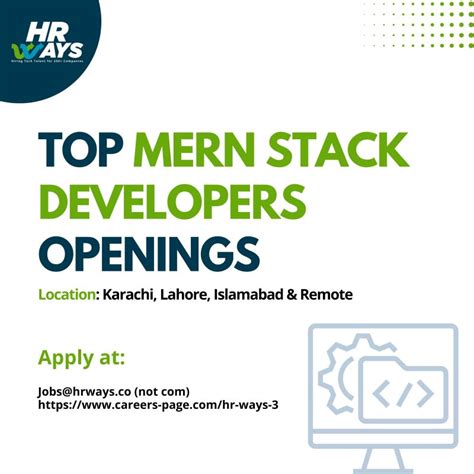Huma Khan On Linkedin Top Mern Stack Developers Openings Via Hr Ways Hiring Tech Talent Open