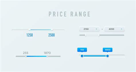 Price Range Sliders And Filters Interface Elements 29694729 Vector Art