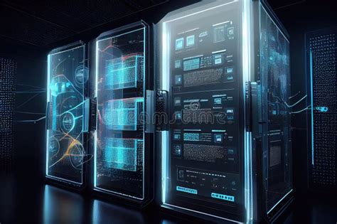 High Tech Library With Interactive Displays And Virtual Reality Experiences Stock Illustration