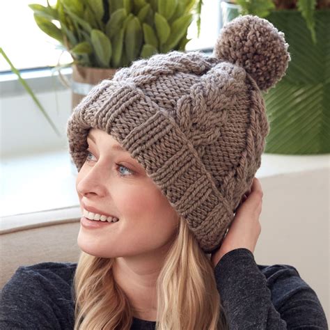 Bernat Cozy Cable Knit Hat Pattern Yarnspirations Cable Knit Hat