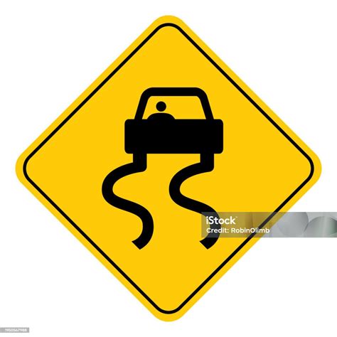 Slippery When Wet Road Sign Stock Illustration Download Image Now