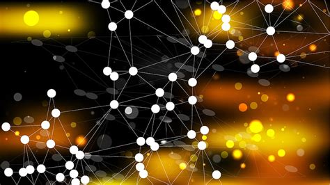 추상 검정색과 금색 연결 선과 점 배경 Ai Eps Uidownload