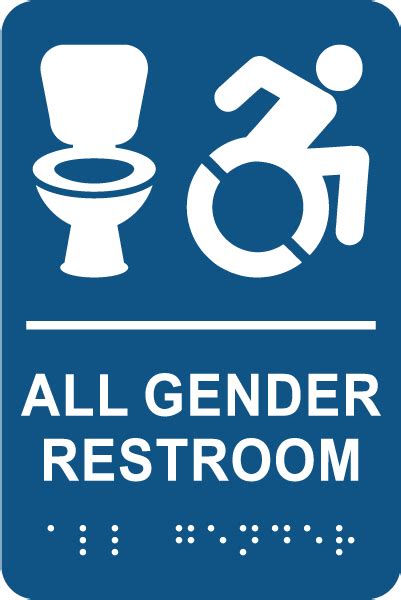 NY All Gender Accessible Restroom Sign With Braille Save 10