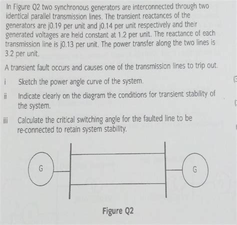 Solved In Figure Q Two Synchronous Generators Are Chegg
