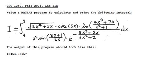 Solved Csc 1240 Fall 2021 Lab 11a Write A Matlab Program
