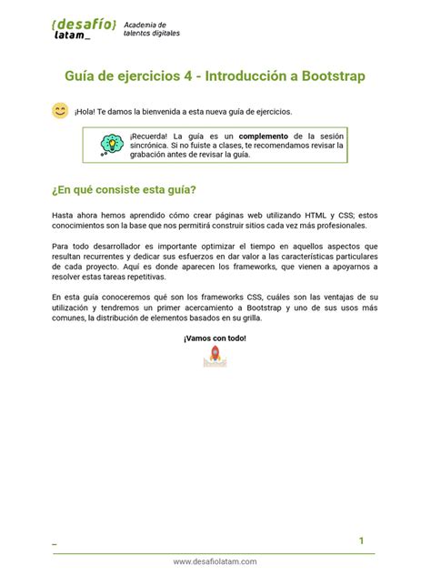Guía De Ejercicios 4 Introducción A Bootstrap Pdf Bootstrap