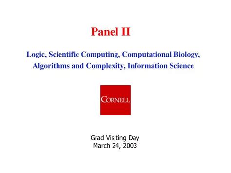 Ppt Logic Scientific Computing Computational Biology Algorithms