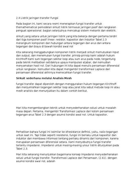 24 Electrical Network Transfer Function Pdf