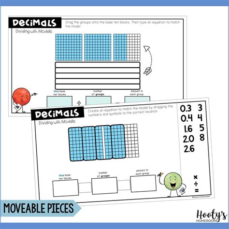 Dividing Decimals Using Models Digital Activities Hootys Homeroom
