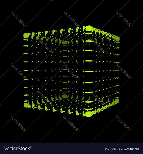 Cube The Cube Consisting Points D Grid Design Vector Image