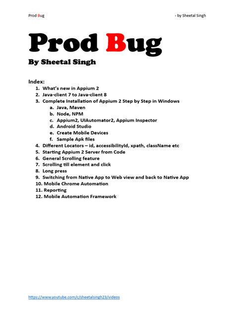 Appium 2 Prodbug Pdf Installation Computer Programs Android Operating System