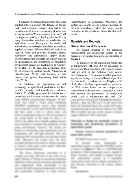 Solution Application Of The Internet Of Things Technology Iot In Designing An Automatic Water