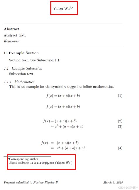 Latex论文中通讯作者如何加星号latex通讯作者 Csdn博客