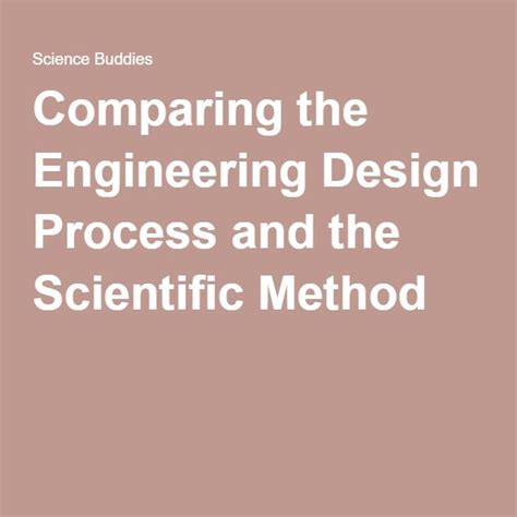 Comparing Engineering Design Process And Scientific Method
