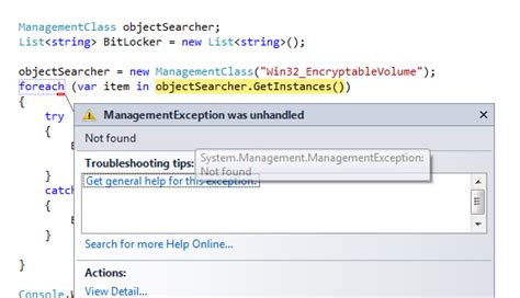 Wmi Win32encryptablevolume To Get Bitlocker Status In C Stack