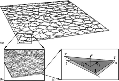 A View Of The Three Dimensional Model B Detail Of The Mesh C