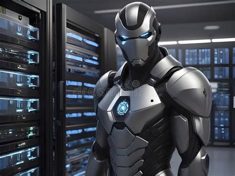 Guardian Of Bytes A Vigilant Protector In The Digital Realm Stock