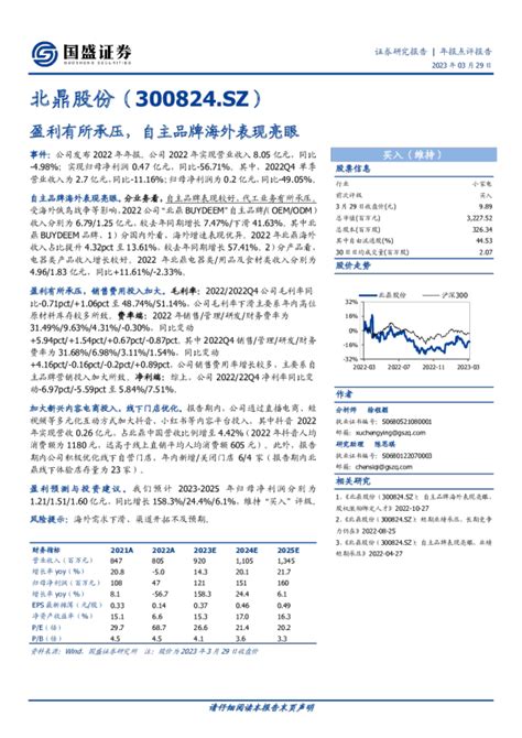 盈利有所承压，自主品牌海外表现亮眼
