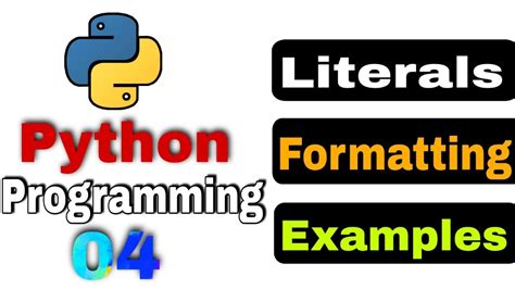 Fundamental Concept Literals Format In Python Programming Language Pythonprogramming