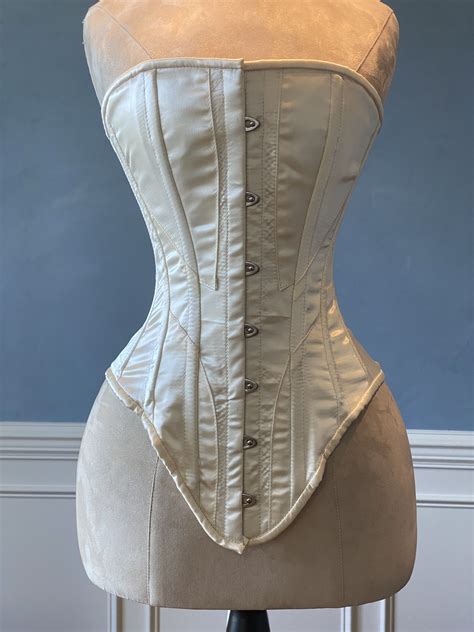 Historical Pattern Edwardian Overbust Corset From Satin Steelbone Cus