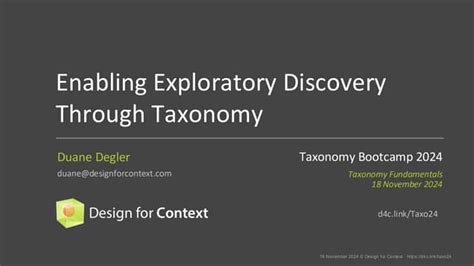 Enabling Exploratory Discovery Through Taxonomy Ppt