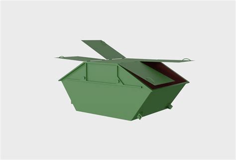 3d Model Steel Dumpster 6 Cubic Meters With 4 Lids Vr Ar Low Poly